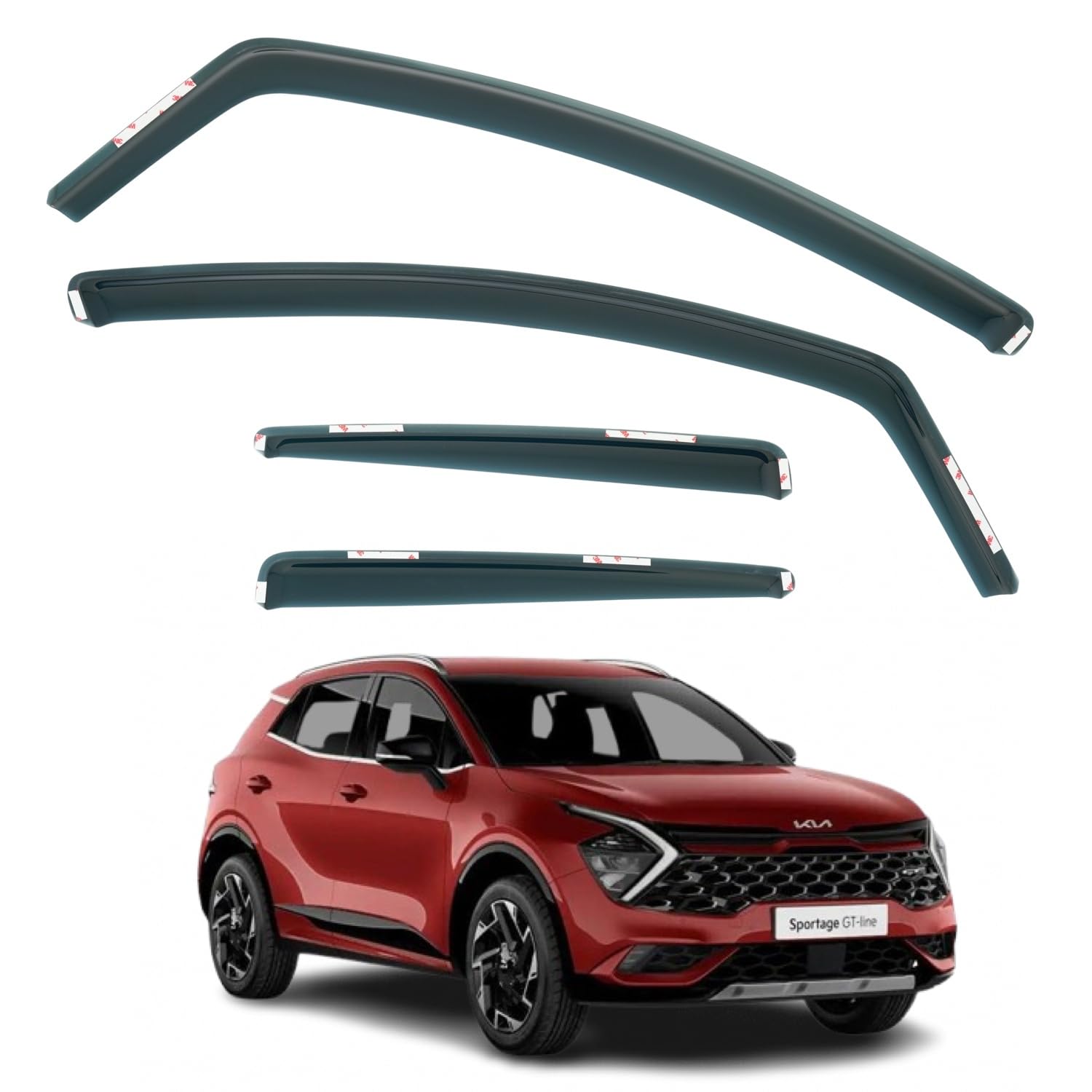 Set Of 4 Wind Deflectors Compatible with KIA SPORTAGE 5-door SUV 2022 ...