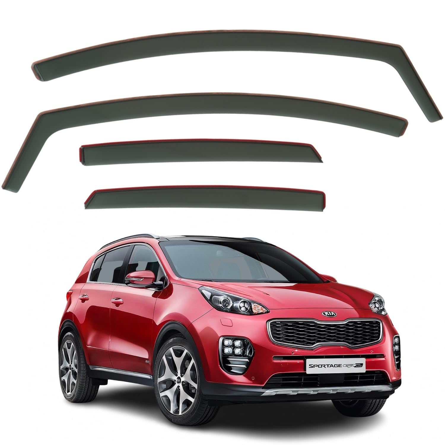Set Of 4 Wind Deflectors Fits with KIA SPORTAGE 5-door SUV | AirFLux ...